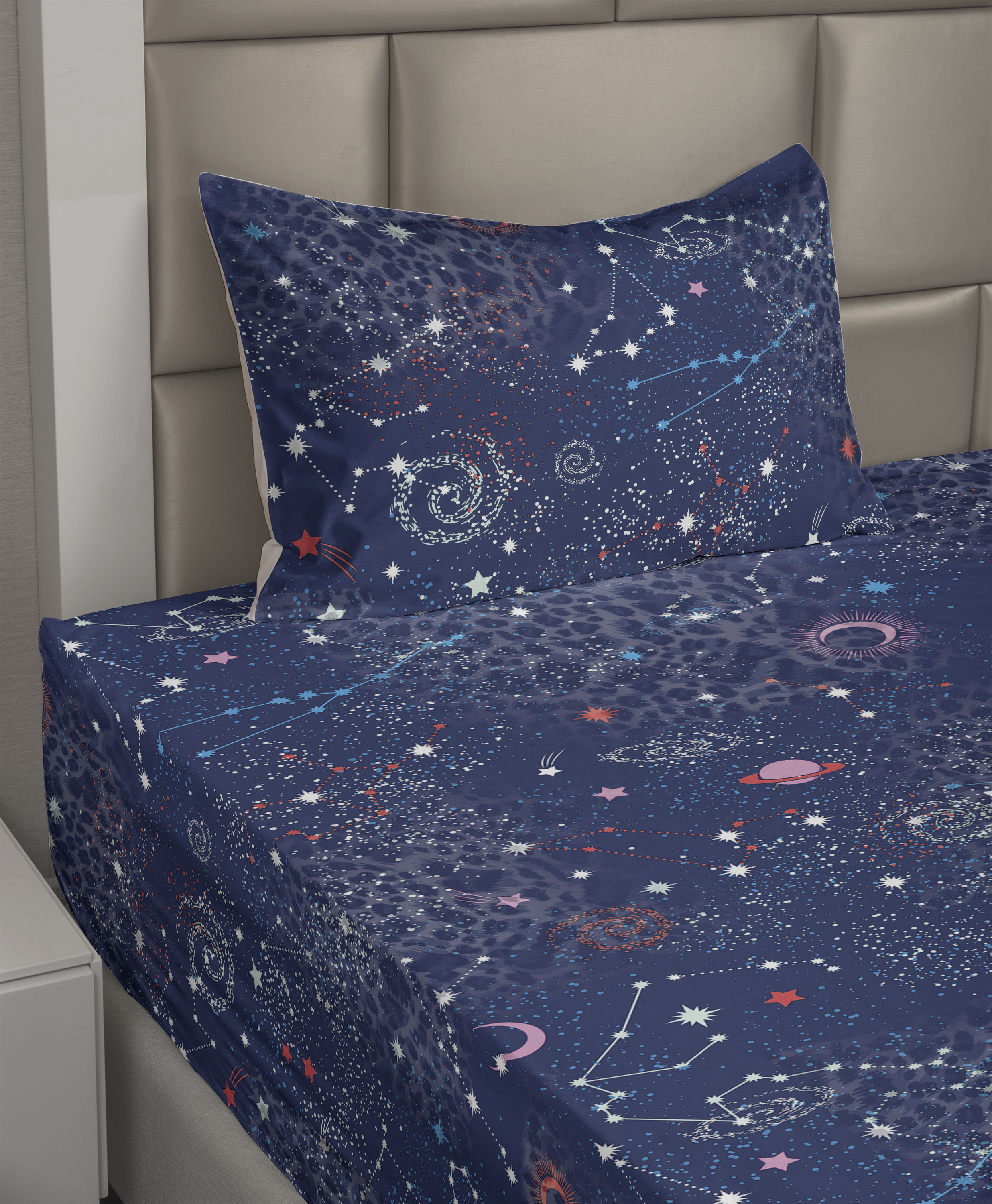 Ambesonne Outer Space Sheet Set Celestial Universe Art Dark Lavender ...