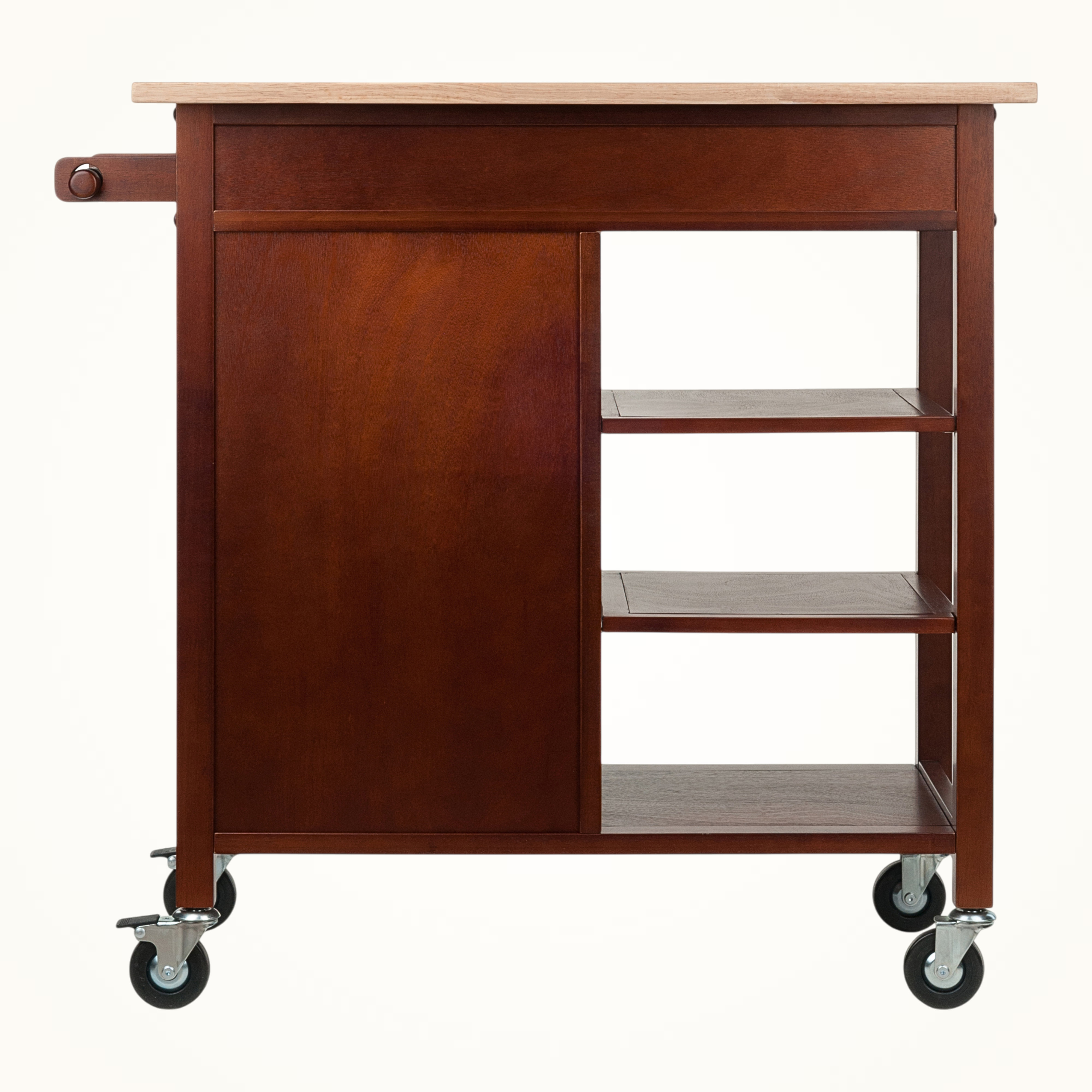 Lark Manor™ Ashton Natural and Walnut Kitchen Utility Cart | Wayfair