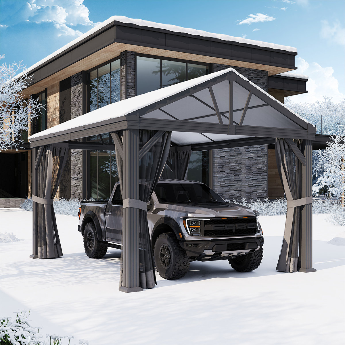 JolyDale Metal Gazebo 12 Feet Wide X 10 Feet Deep Patio Gazebo | Wayfair