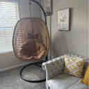 Dakota Fields Charlie-Jade Single Person Wicker Porch Swing with Stand ...