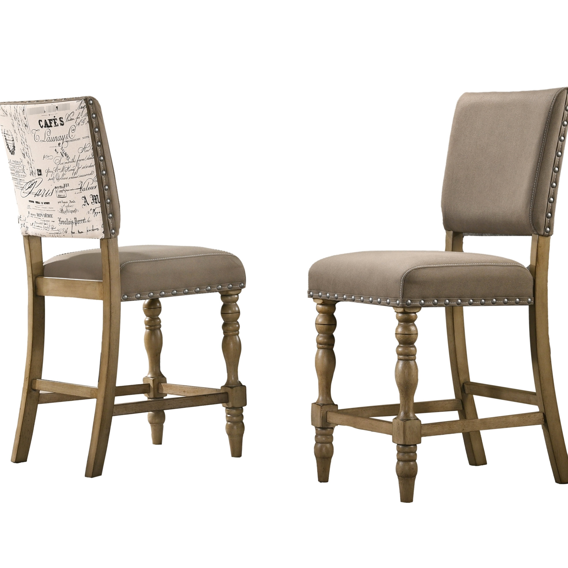 One Allium Way® 2 Driftwood Finish Counter Height Dining Chair With ...