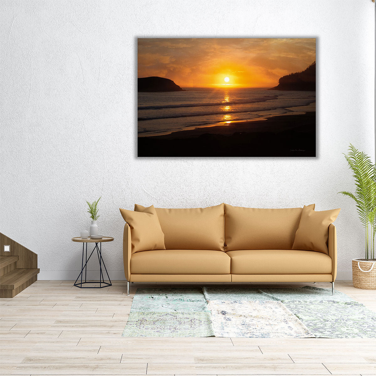 Highland Dunes Ocean Sunset - Canvas Print Wall Art | Wayfair