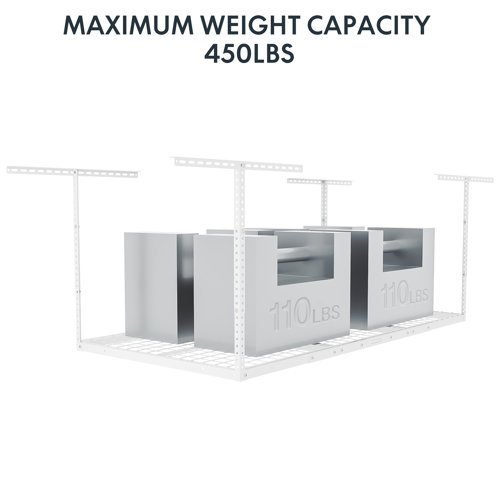 Rebrilliant Maryorie Steel Height -Adjustable Ceiling Mounted Rack ...