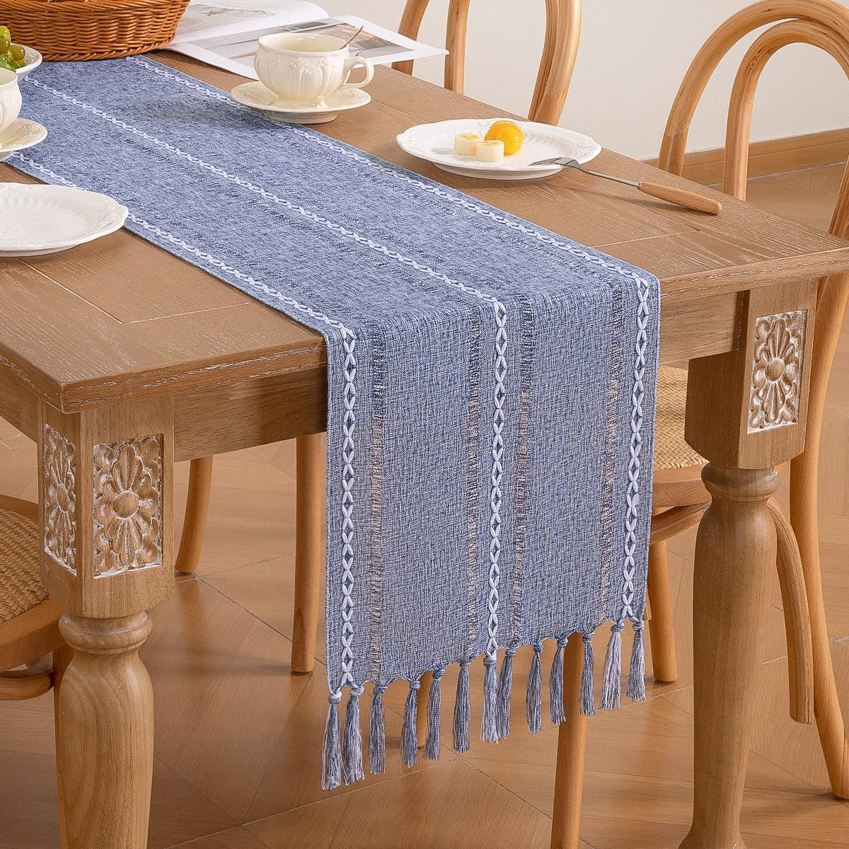 Foundry Select Boho Table Runner 90 Inches Long Cotton Linen Farmhouse ...