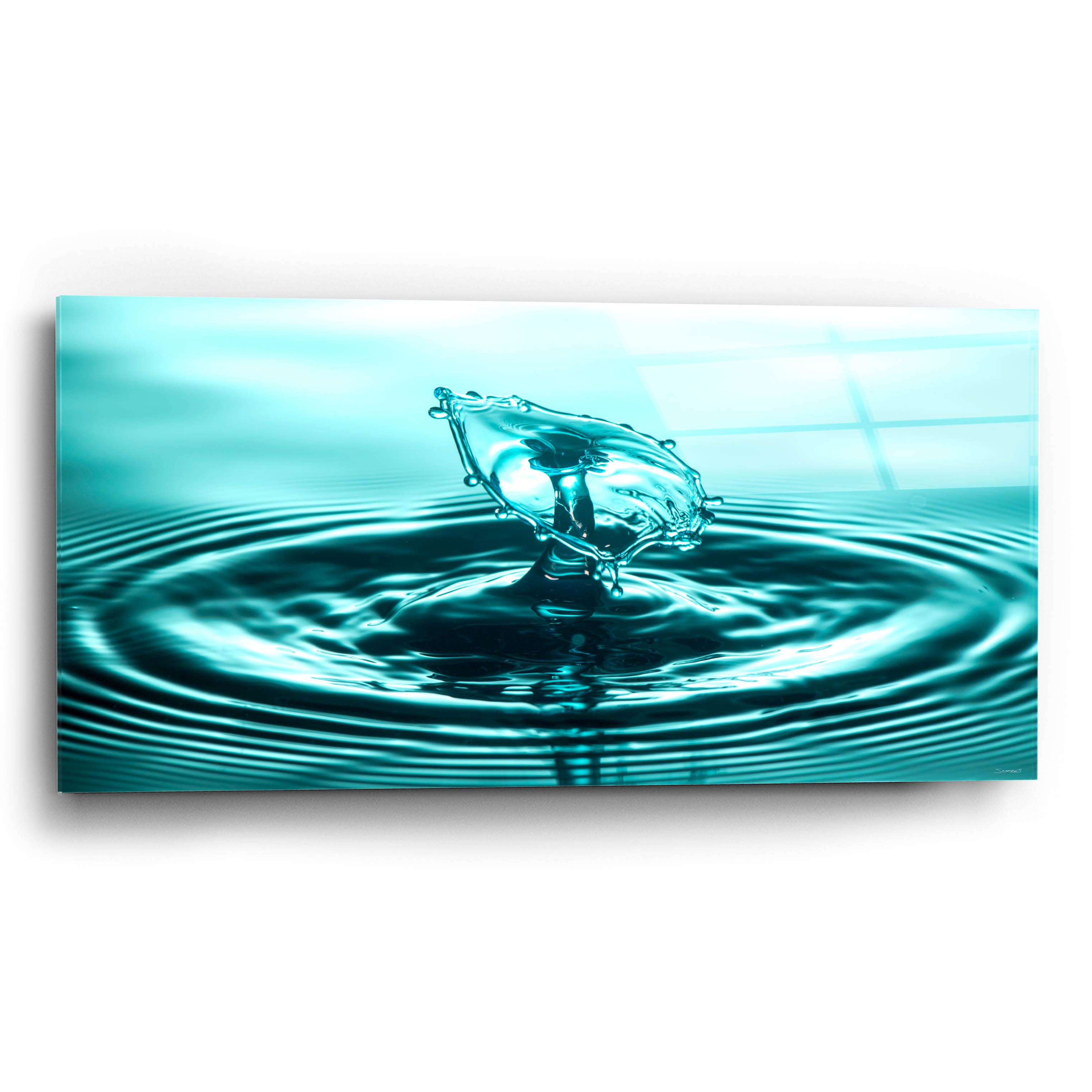 Latitude Run® 'Drop Splash 28' by Gordon Semmens Acrylic Glass Wall Art ...
