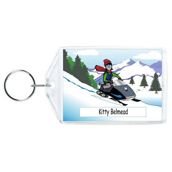 Printed Perfection Personalized Snowmobile - Female Acrylic Key Chain ...