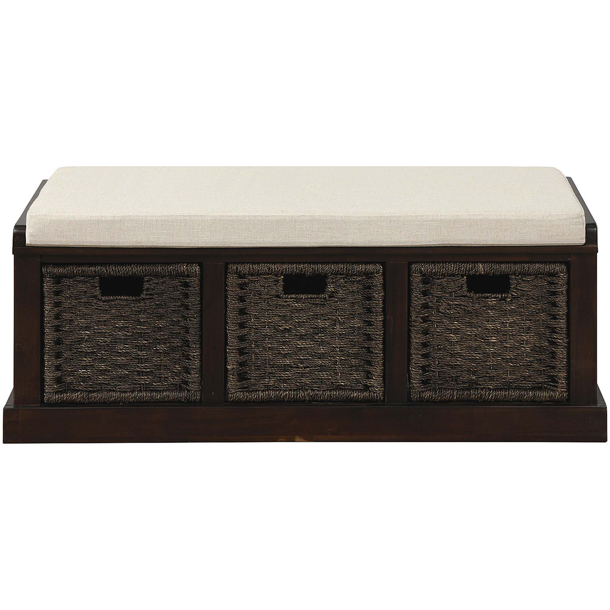 Ophelia & Co. Rustic Storage Bench With 3 Removable Classic Rattan ...