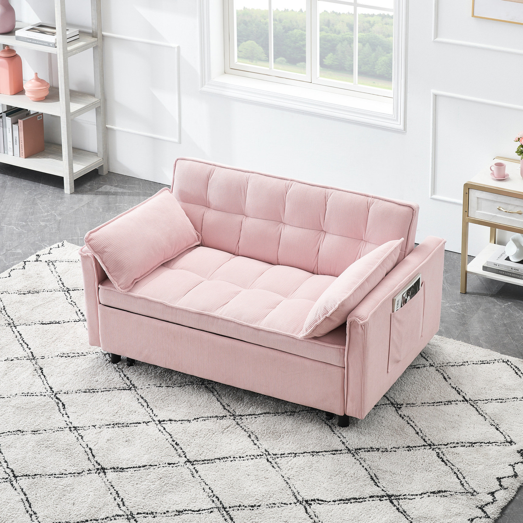 Mercer41 Folding Bed In Pink - High-performance Sponge Padding For ...