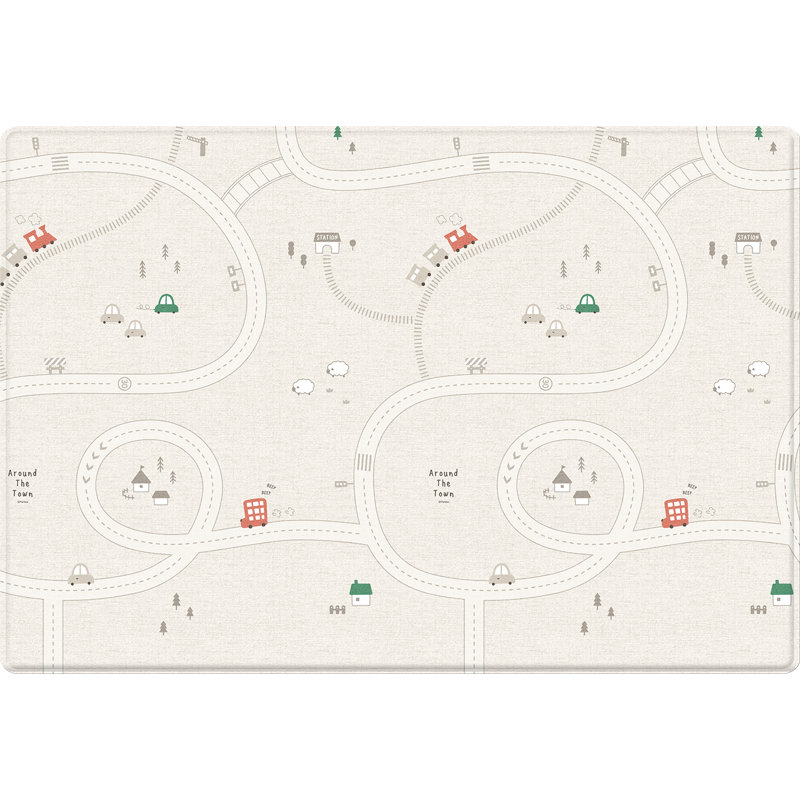 Parklon Around Town / Fabric Beige Reversible Soft Plastic Play Mat ...
