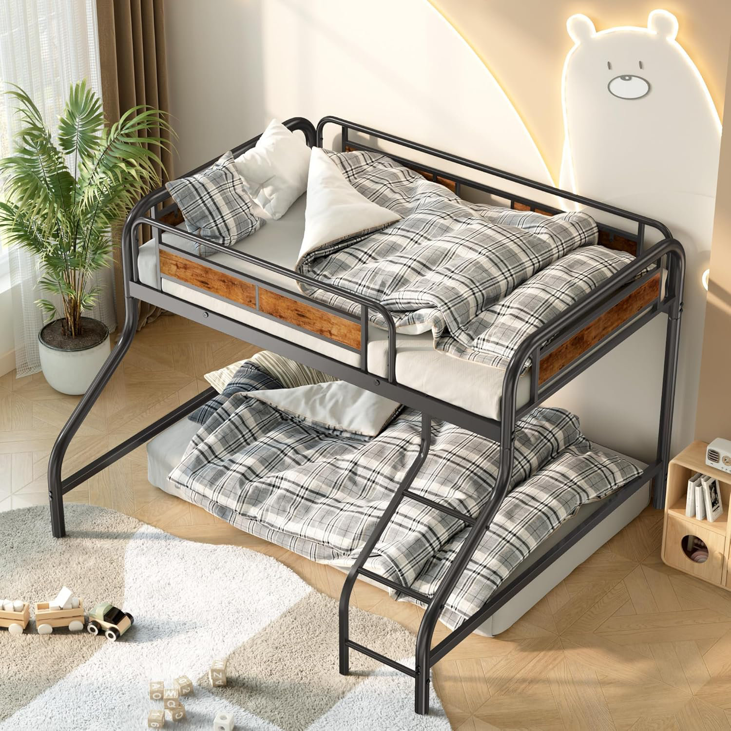 Mason & Marbles Metal Loft Bed Frame With Stairs & Guardrail, Twin Size ...