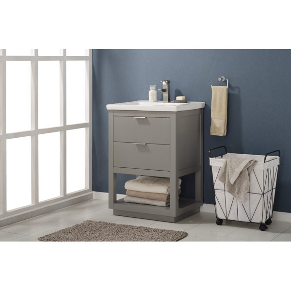 Brayden Studio® Eanes 24'' Single Bathroom Vanity with Porcelain Top ...