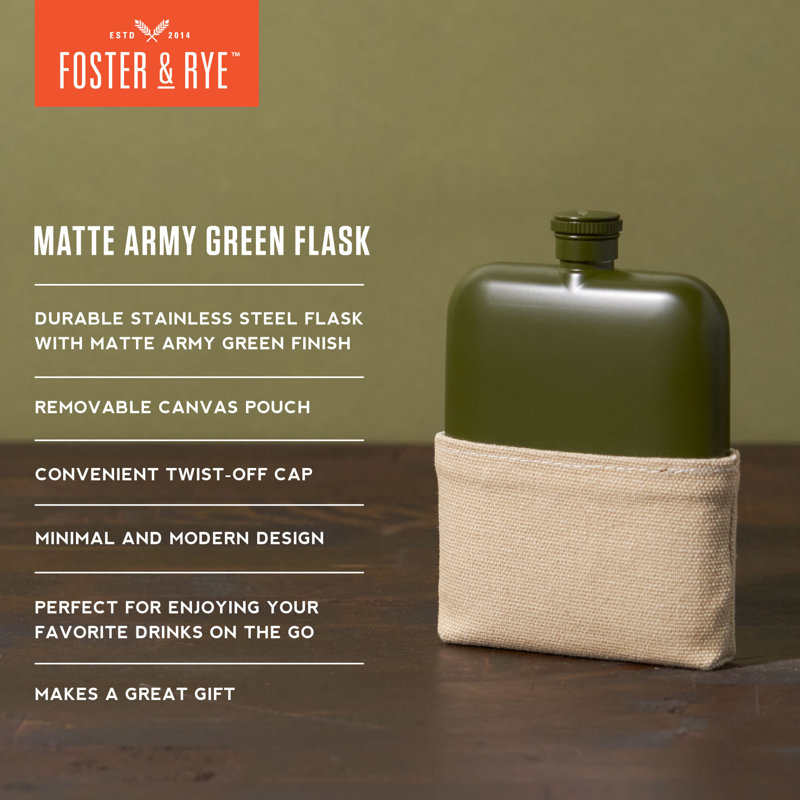 Foster & Rye Army Green Flask | Wayfair