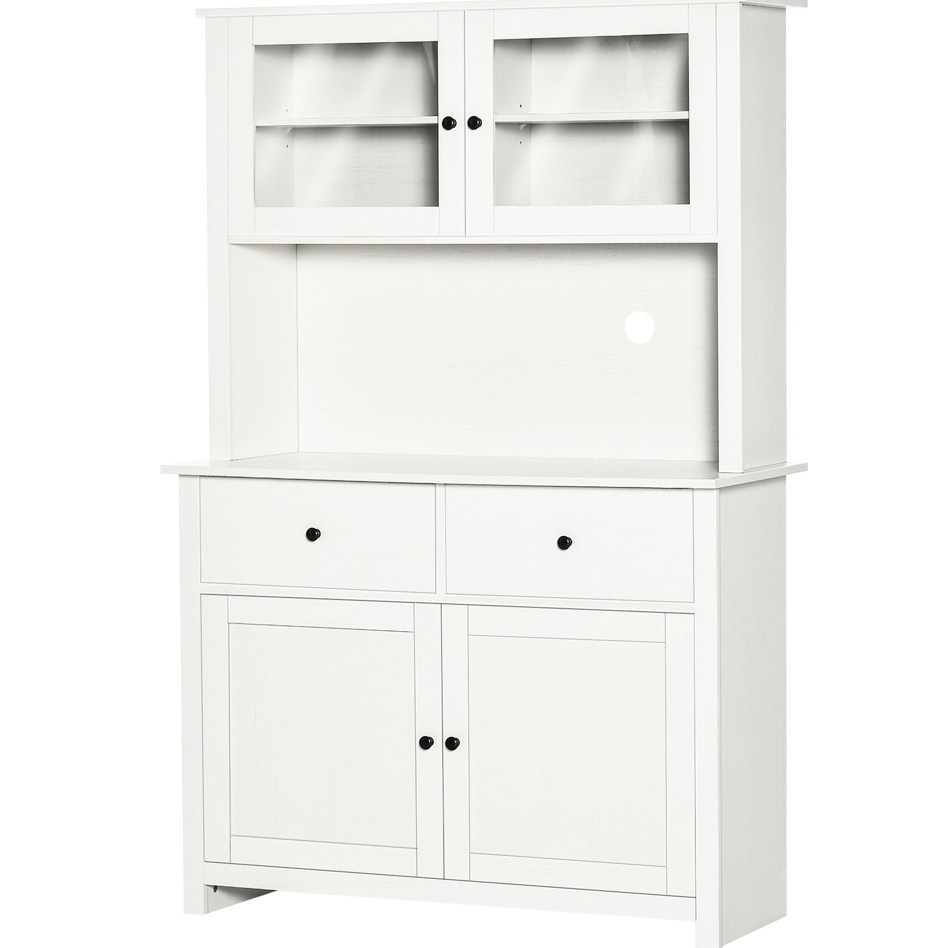 Ophelia & Co. 63.5" Kitchen Cabinet . Antique White Pantry. 4 Shelves ...