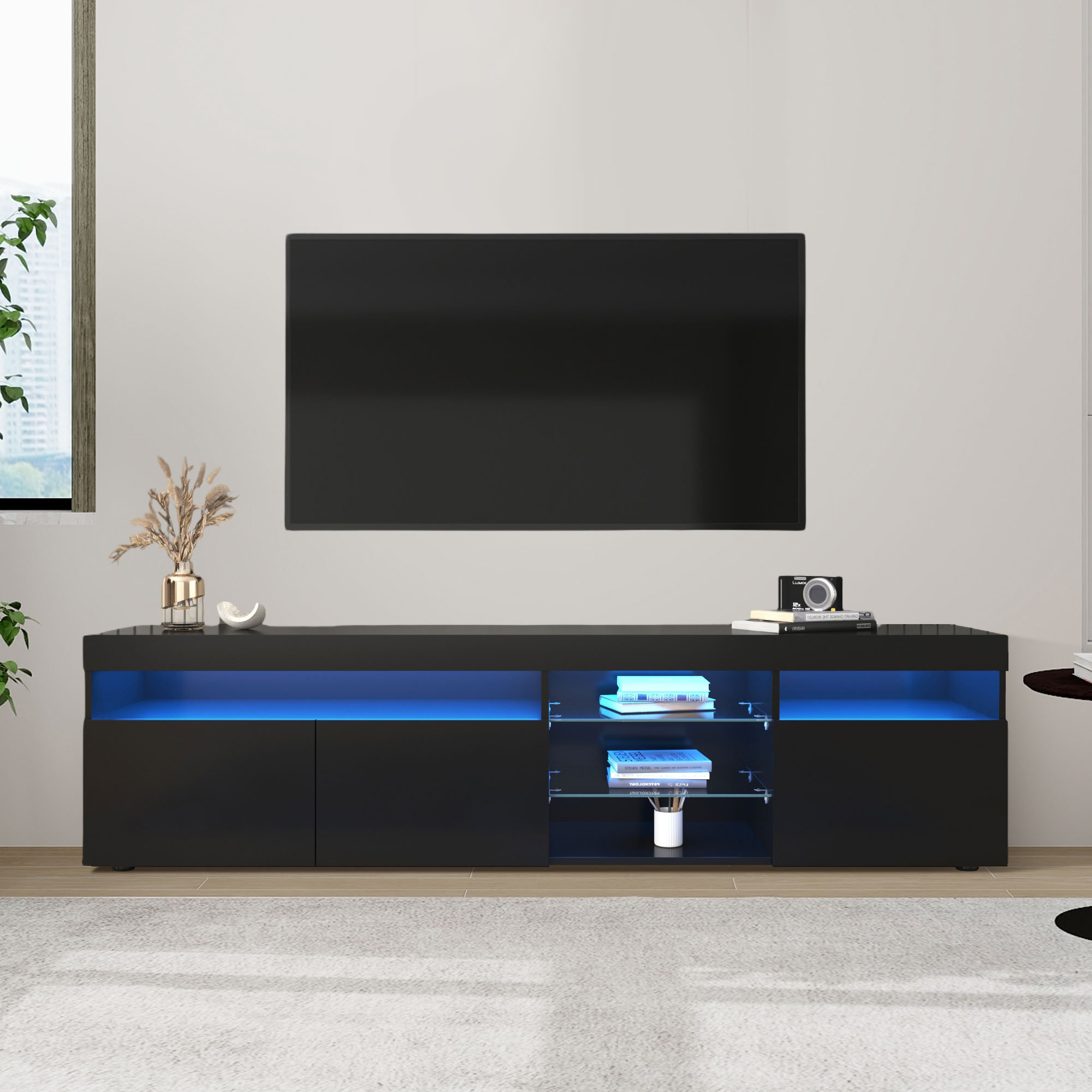 Wrought Studio™ Johniel 70.86'' W Storage Credenza | Wayfair