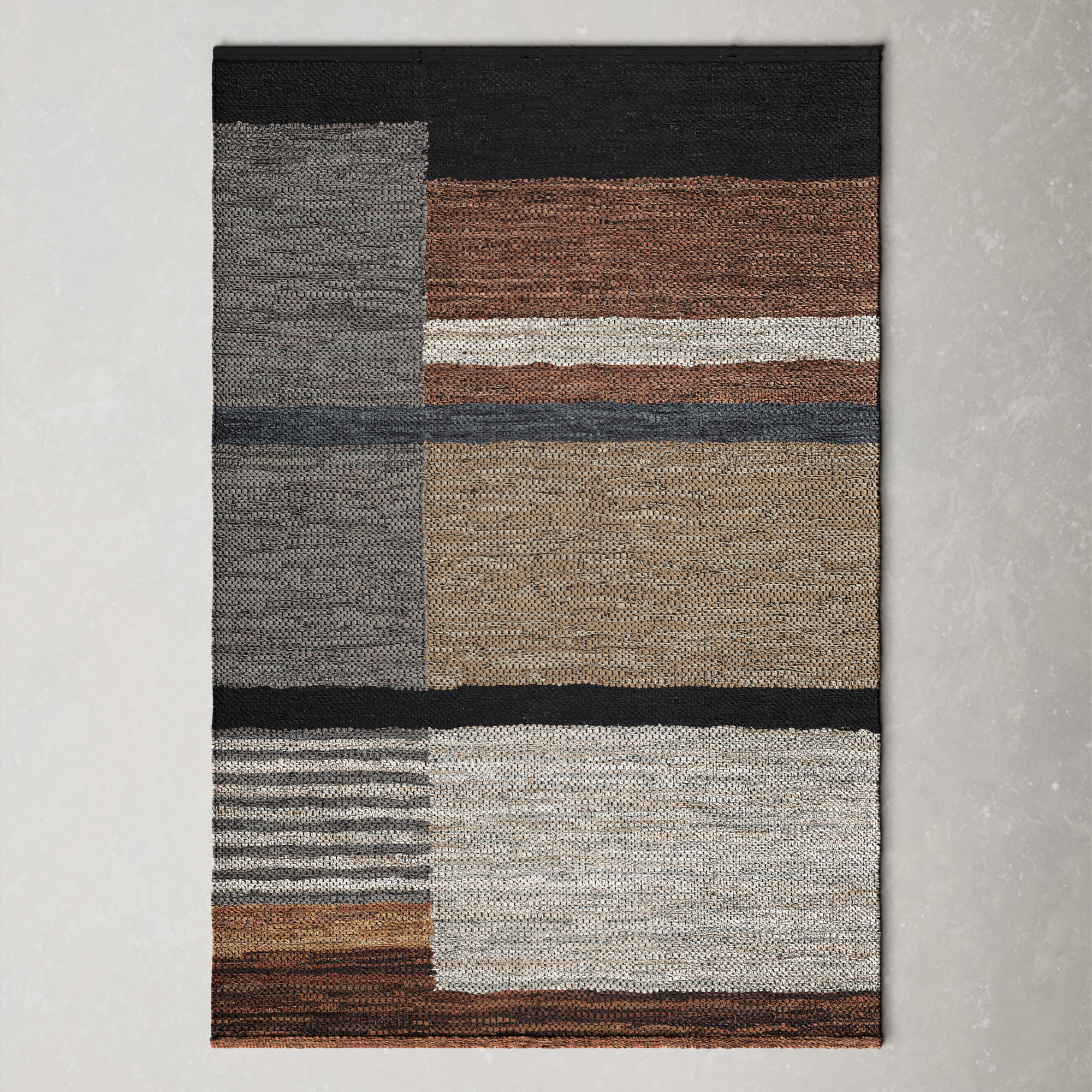 AllModern Pim Geometric Flatweave Brown/Light Beige/Medium Gray Area ...