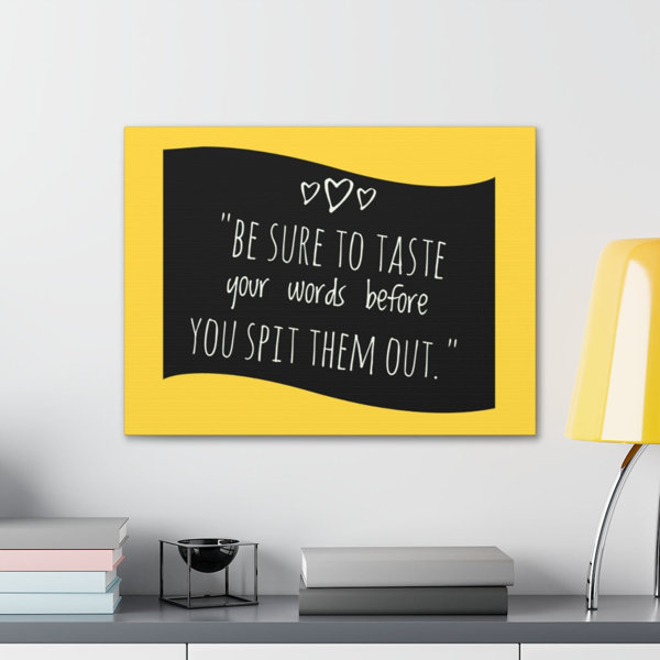 Blue Elephant Taste Your Words - Wrapped Canvas Textual Art;Graphic Art ...