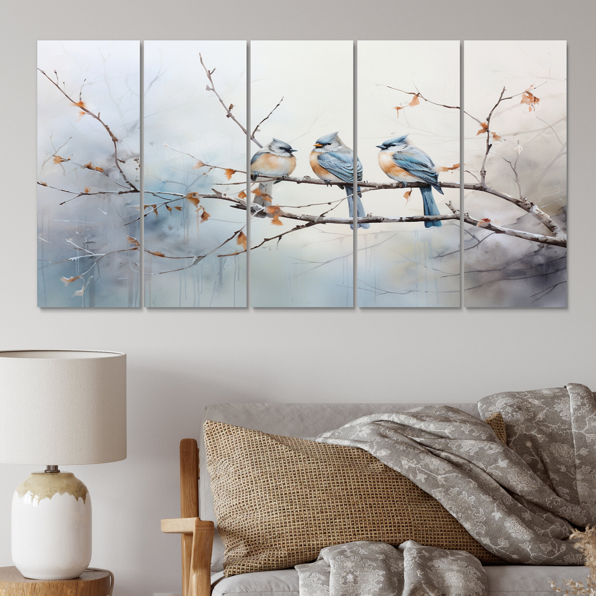 Design Art Birds on the Brink II - Animals Metal Wall Decor Set | Wayfair