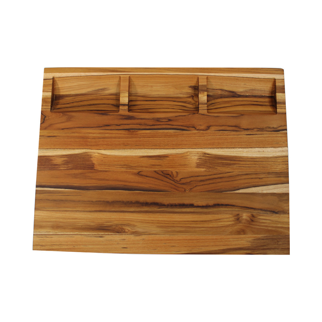 EcoDecors Reversible Edge Grain Teak Cutting Board with Juice Groove ...