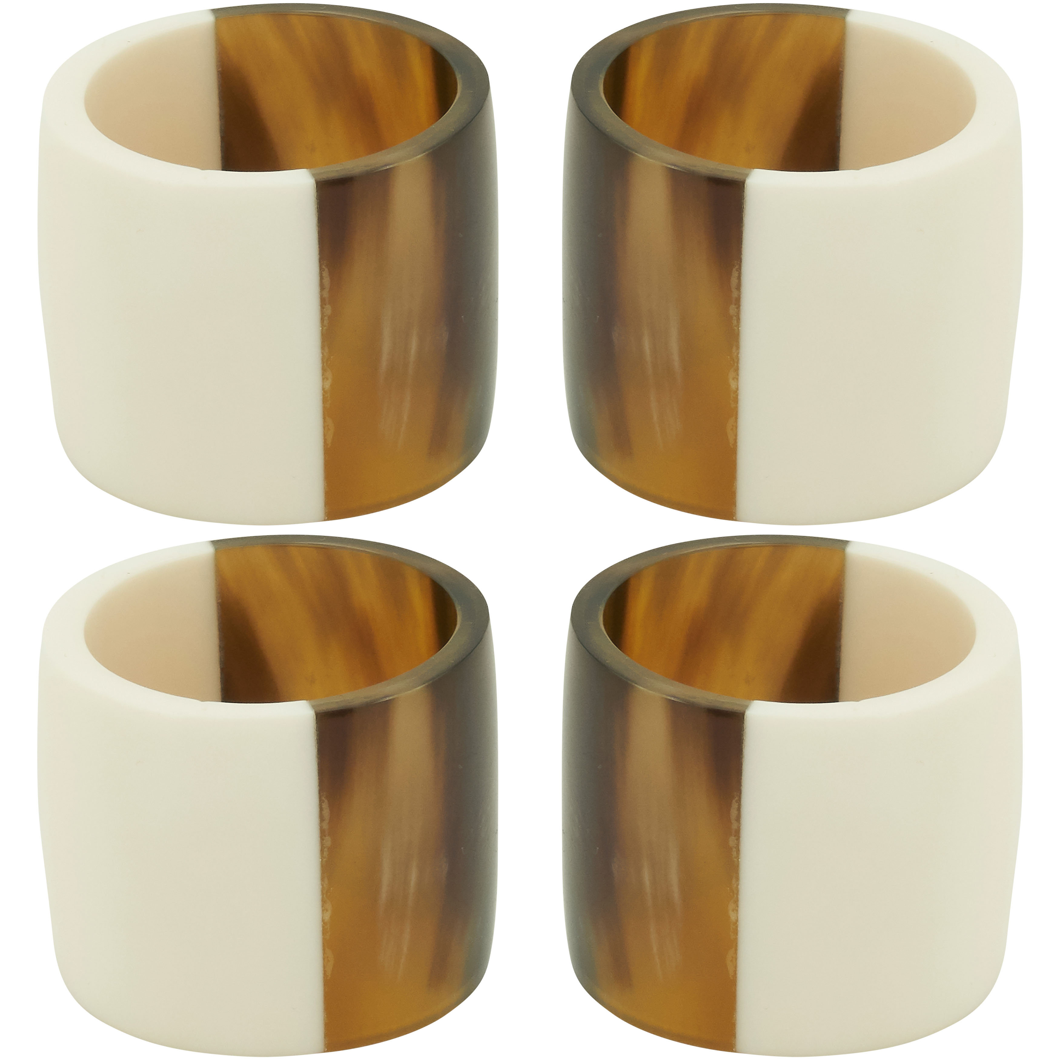 Saro Elongated Design Horn Napkin Rings (Set Of 4) | Wayfair