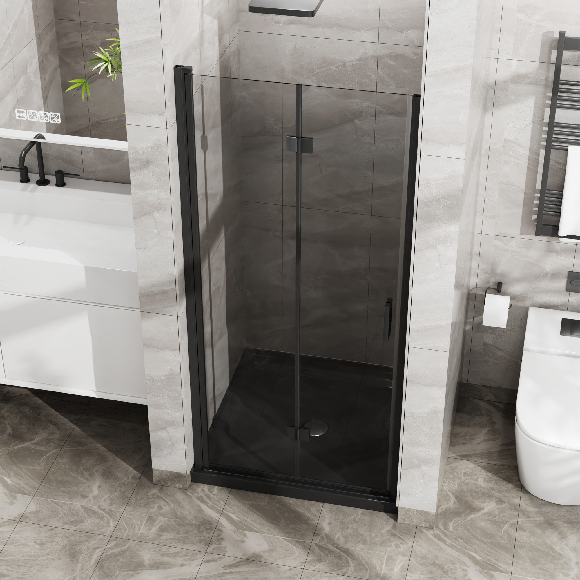 HONGHELEWANG Versatile Foldable Shower Door Combo With Advanced ...