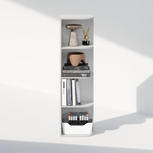 Ebern Designs Reed Space Saving Corner Storage Display Shelf, Bookshelf ...