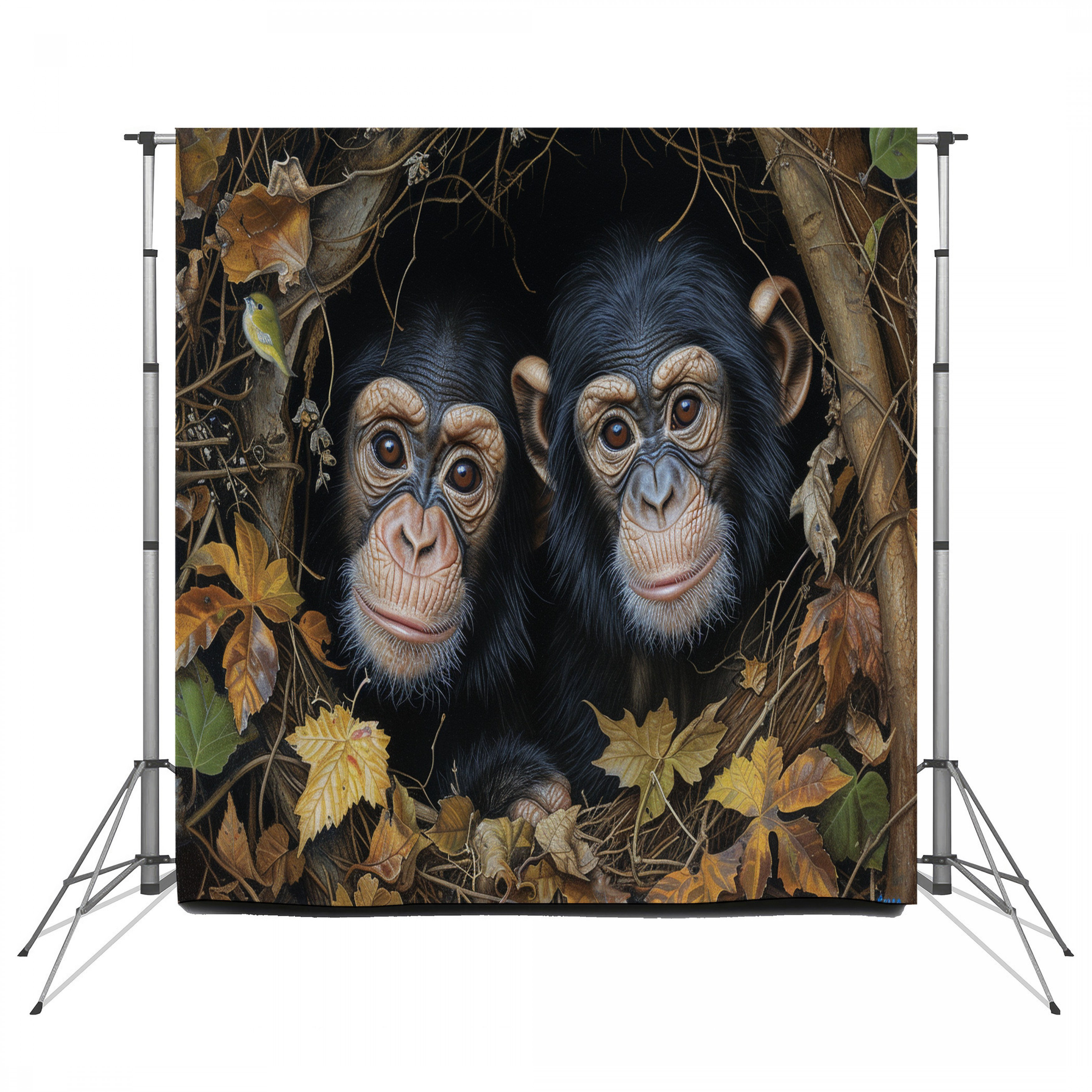 VisionDecor Chimpanzees Backdrop Wildlife Large Natural Photo Backdrop ...