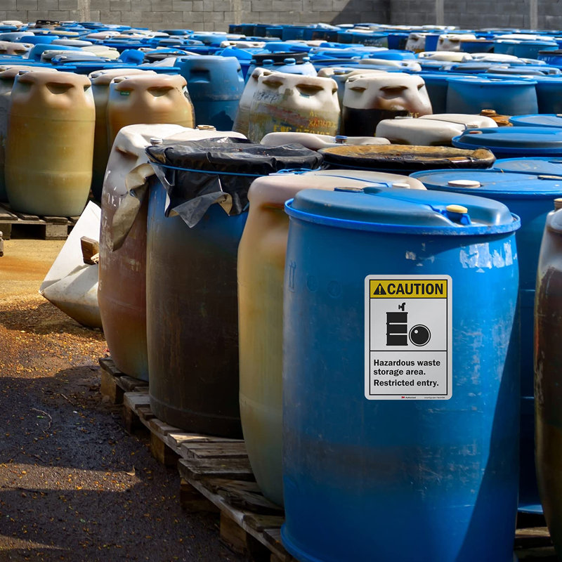 SmartSign Caution - Hazardous Waste Storage Area, Restricted Entry 3M ...