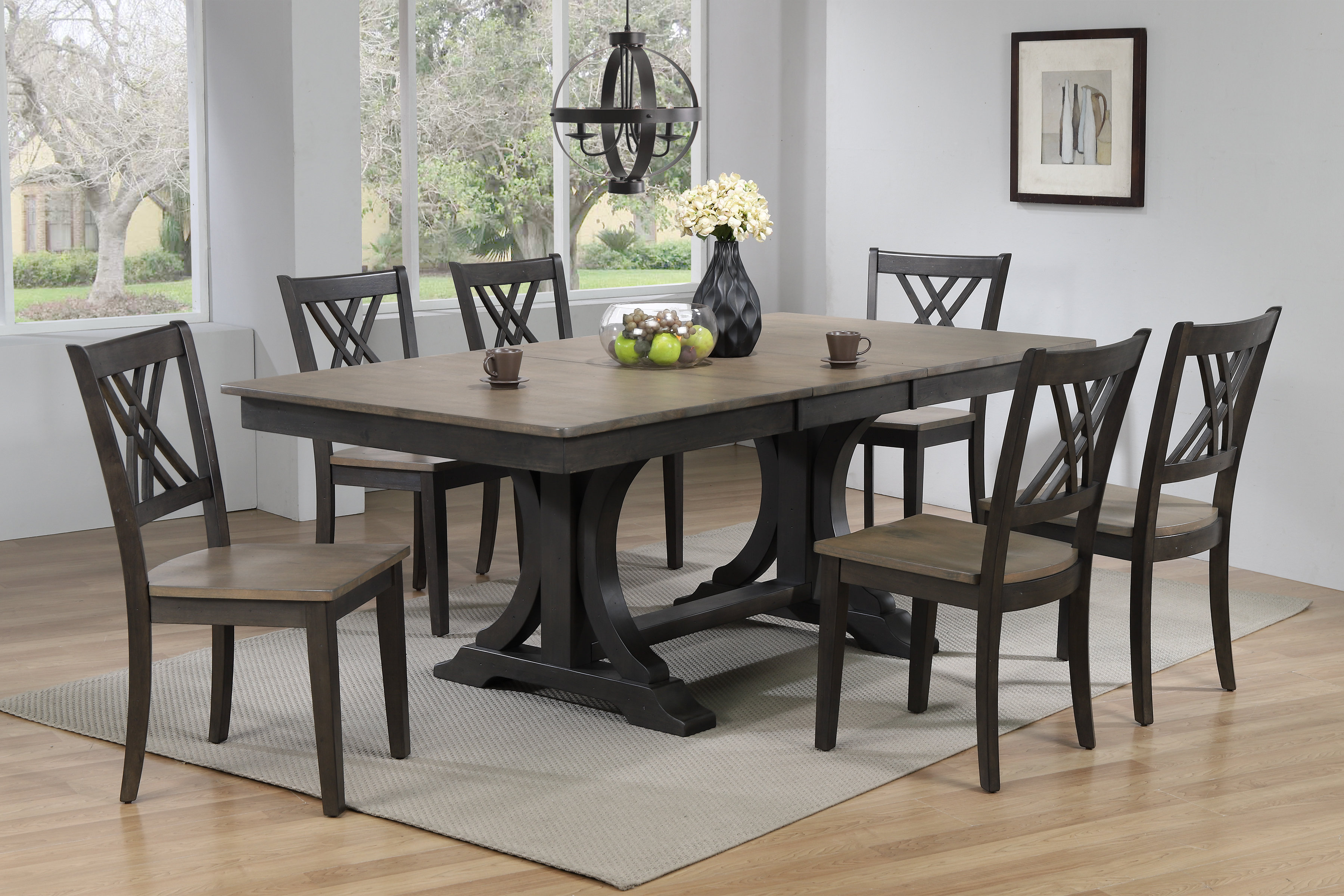 Canora Grey Tavares 7 Piece Extendable Rectangle Solid Wood Dining Set ...
