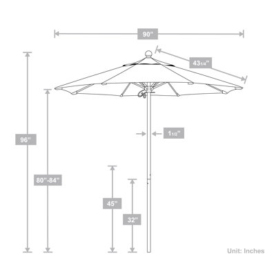 Arlmont & Co. Aneesaa 90'' Market Umbrella & Reviews | Wayfair
