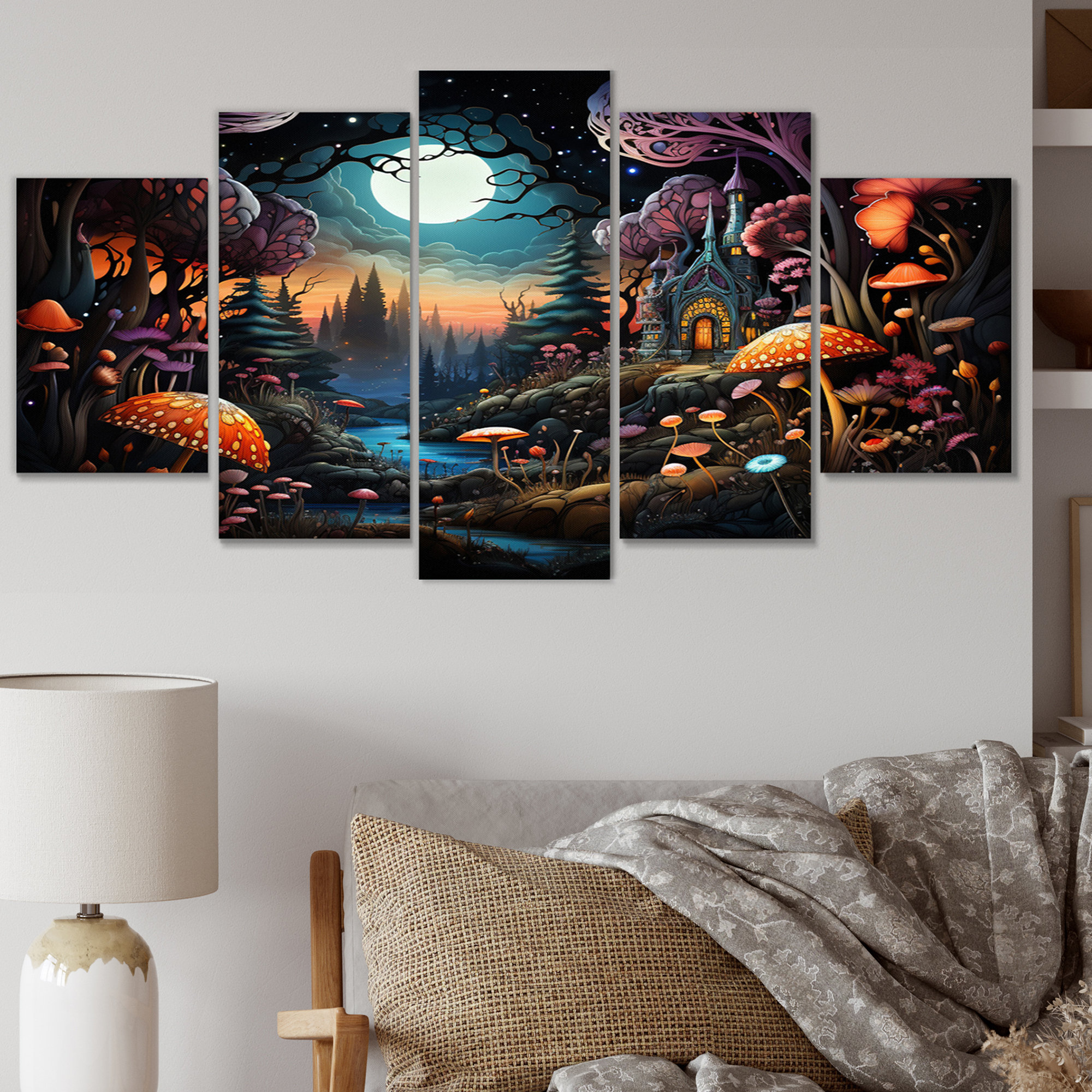 Millwood Pines Bohemian Enchanted Forest Tapestry II 5 Pieces | Wayfair