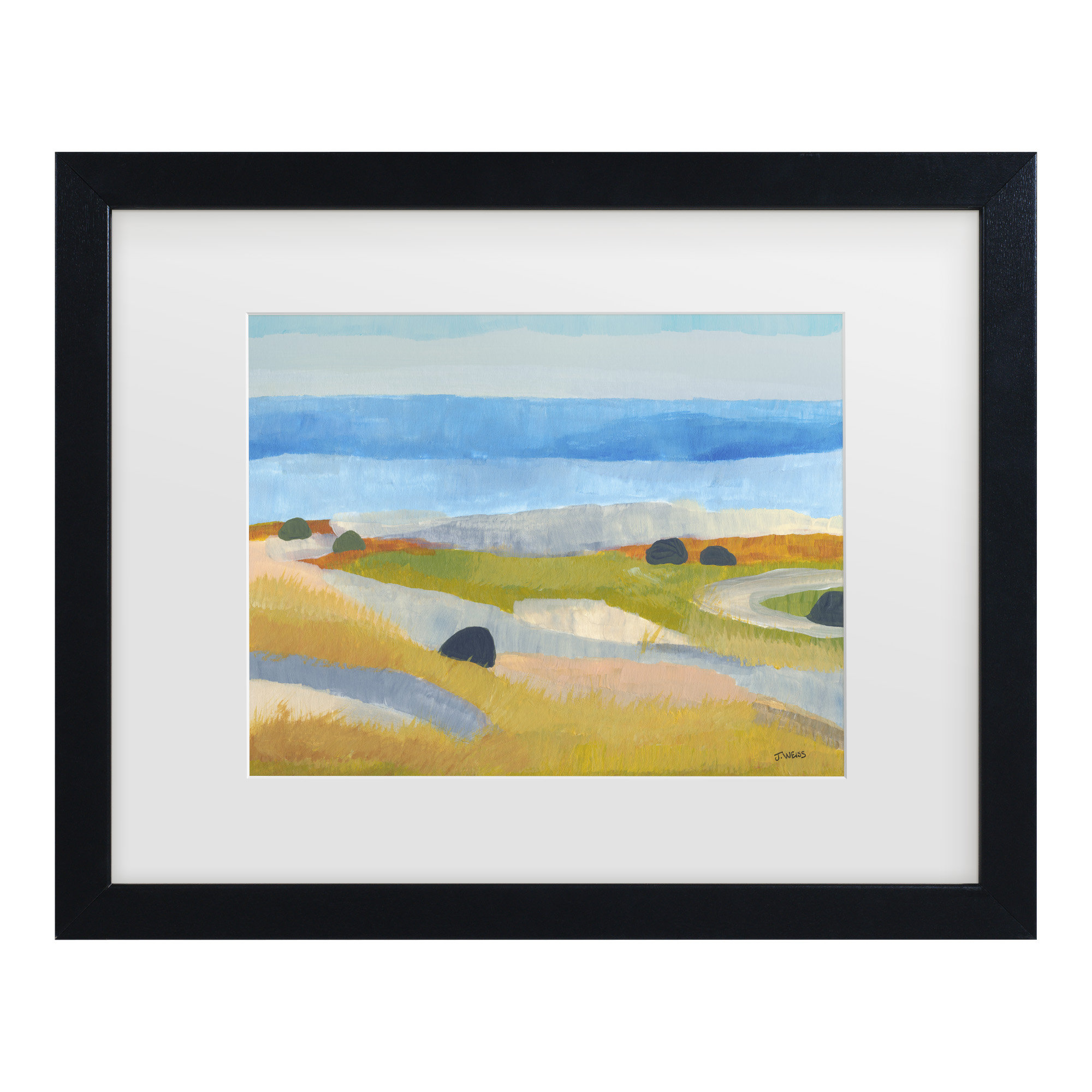 Wrought Studio™ Jan Weiss A Field In Iceland Matted Framed Art | Wayfair