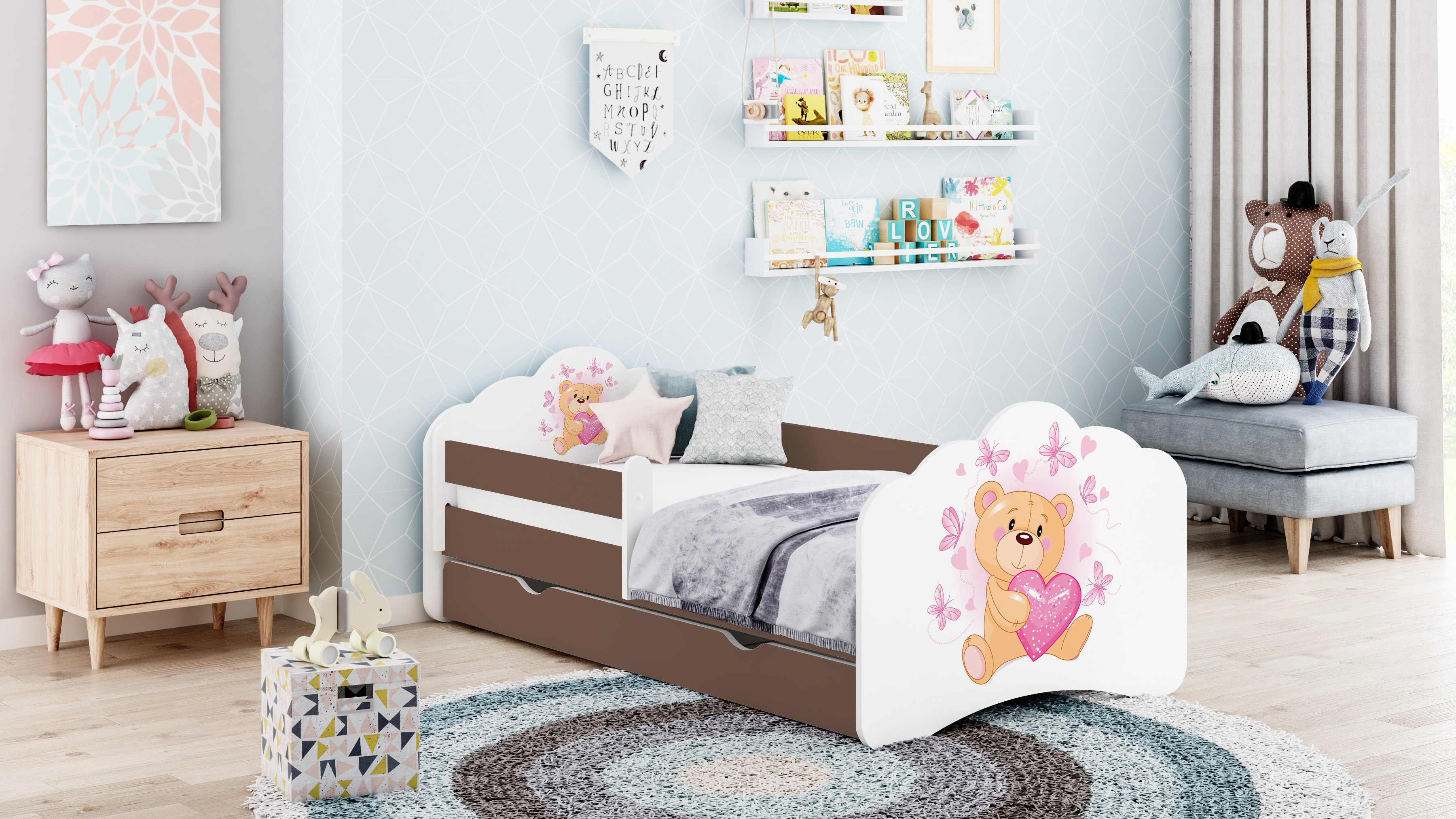 Zoomie Kids Borges European Toddler (80 x 160cm) Bed Frame with Drawers ...