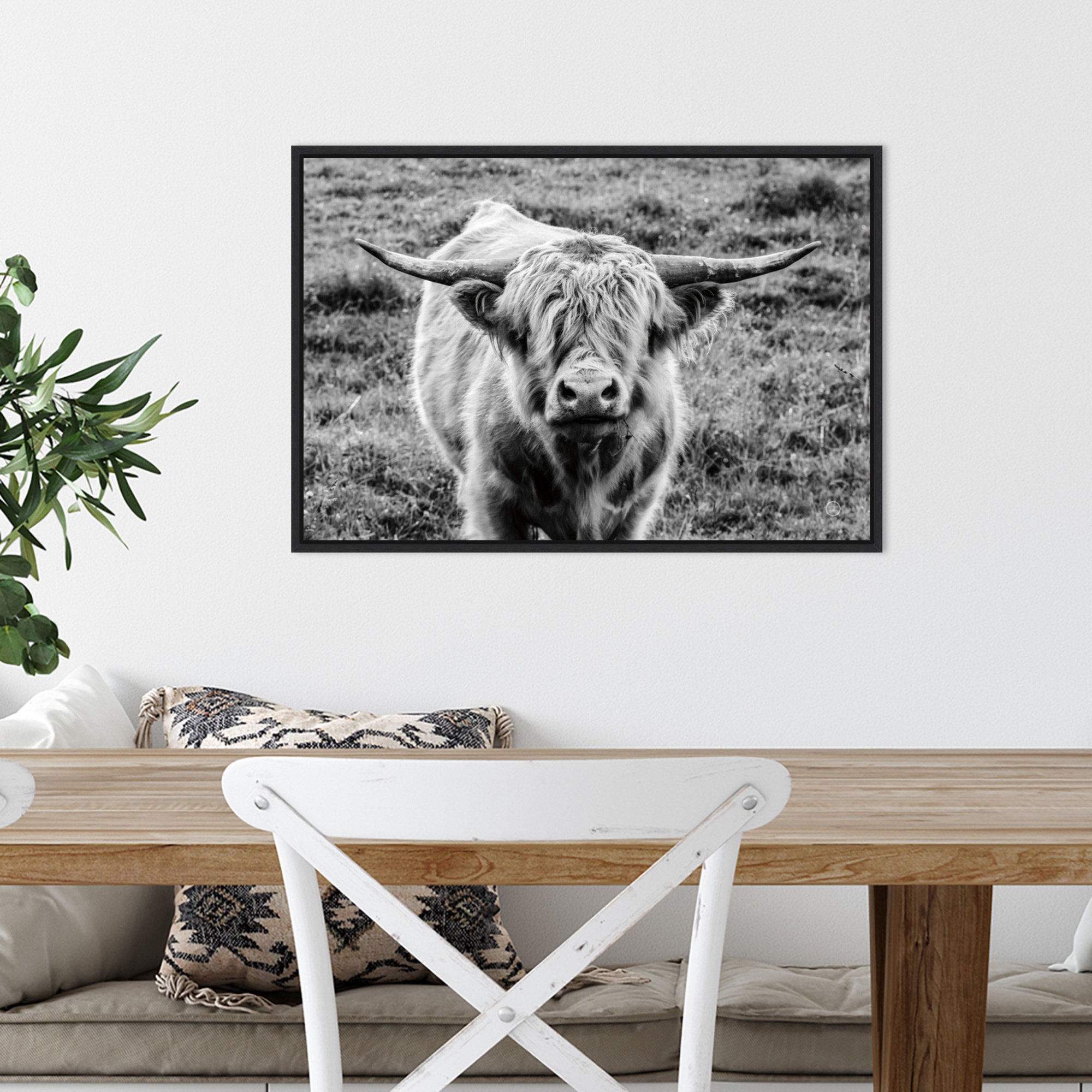 Union Rustic Nathan Larson Highland Cow Staring Contest Framed On ...