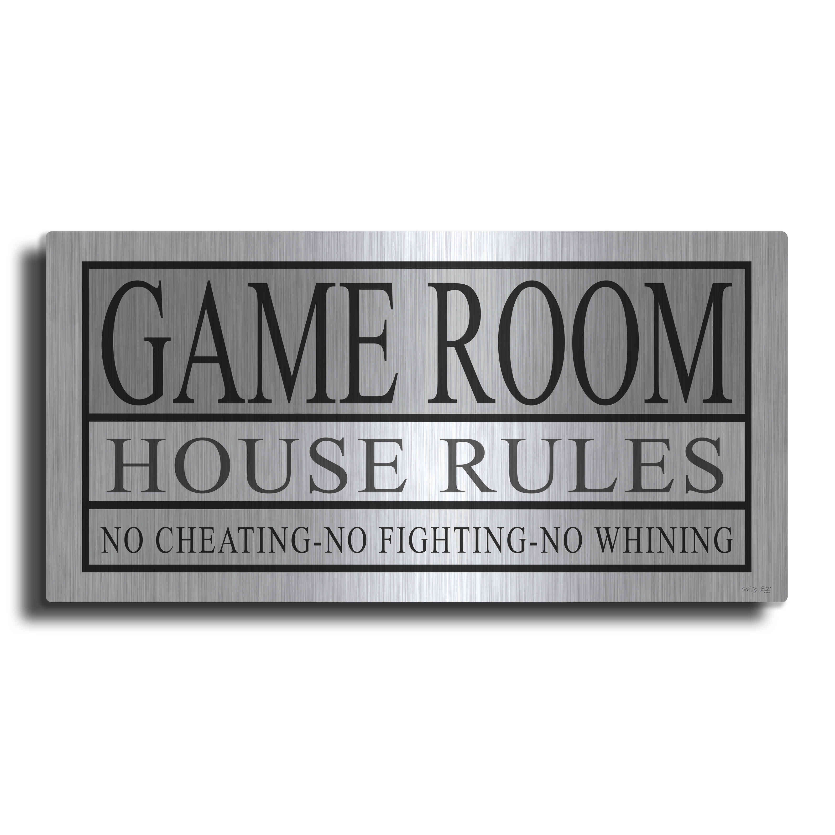 Grovelane 'Game Room House Rules II' by Cindy Jacobs, Metal Wall Art ...