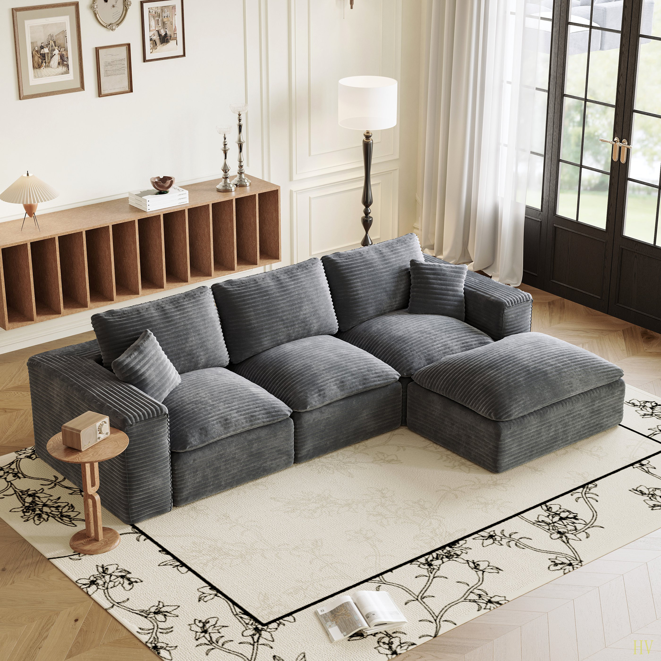Latitude Run® 108" Cloud Sectional Couch With L-Shape Chaise, Left ...