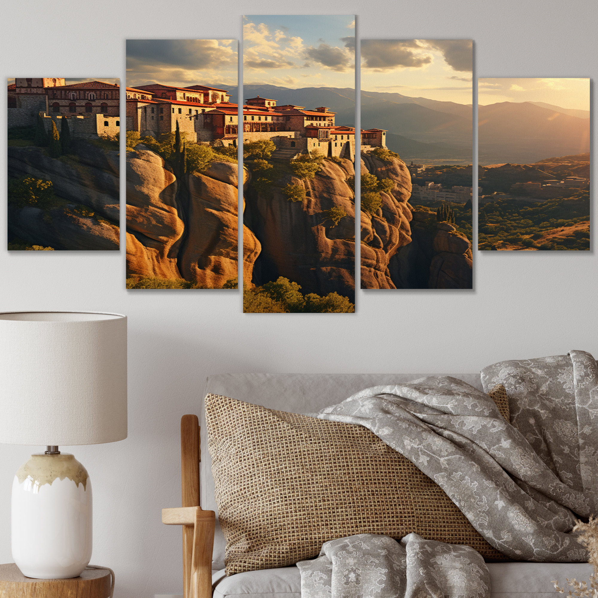 Ebern Designs Greece Majestic Meteora - Landscapes Wall Art Living Room ...
