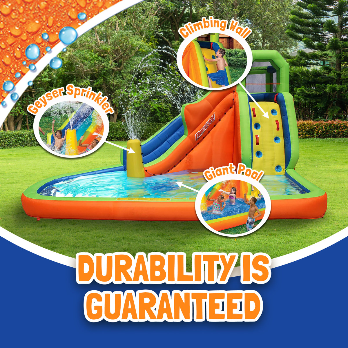 Banzai Gushing Geyser Water-Spraying Inflatable Pool Water Park Set ...