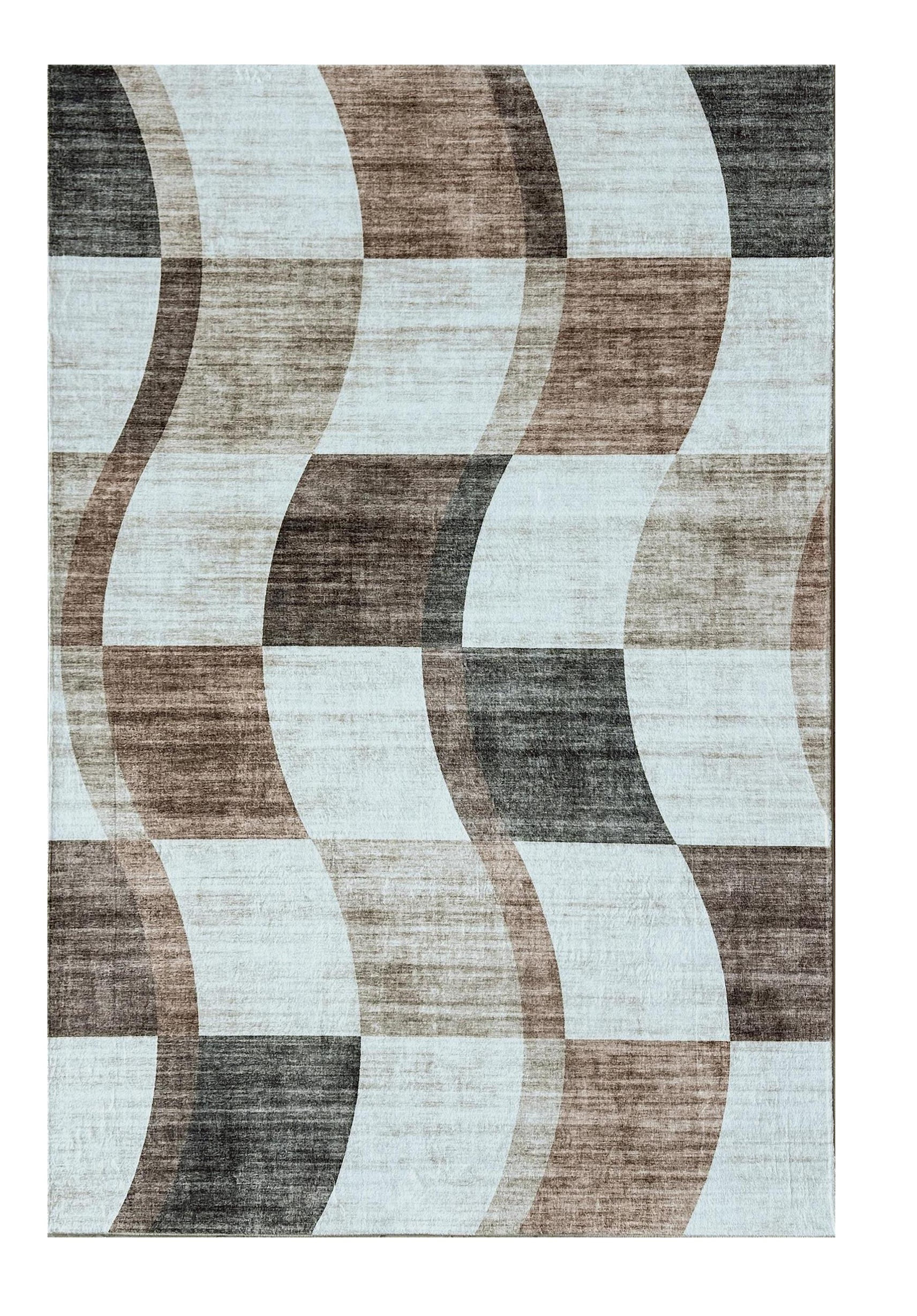 HomeRoots 5' X 8' Beige Brown and Gray Checkered Area Rug | Wayfair