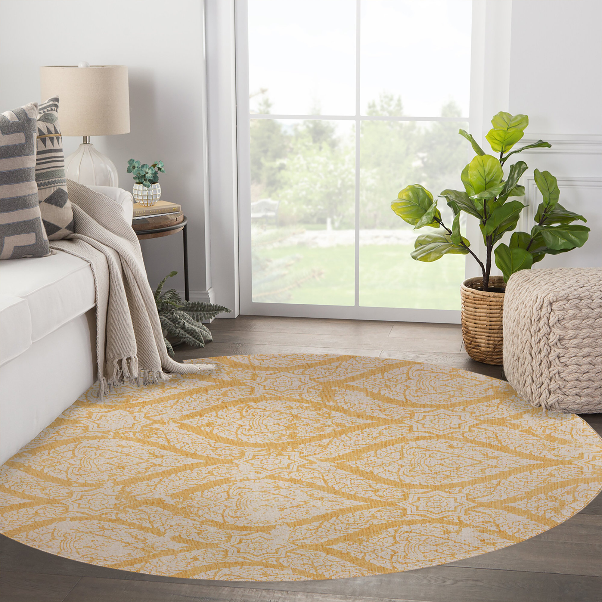 Red Barrel Studio® Nasiere Geometric Mustard Yellow Area Rug | Wayfair