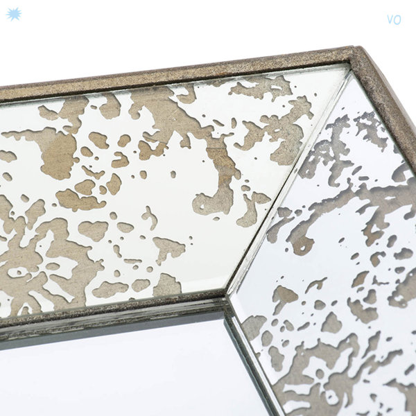 Mercer41 Rectangle Mirror With Floral Accents, Mirrored Display Tray ...