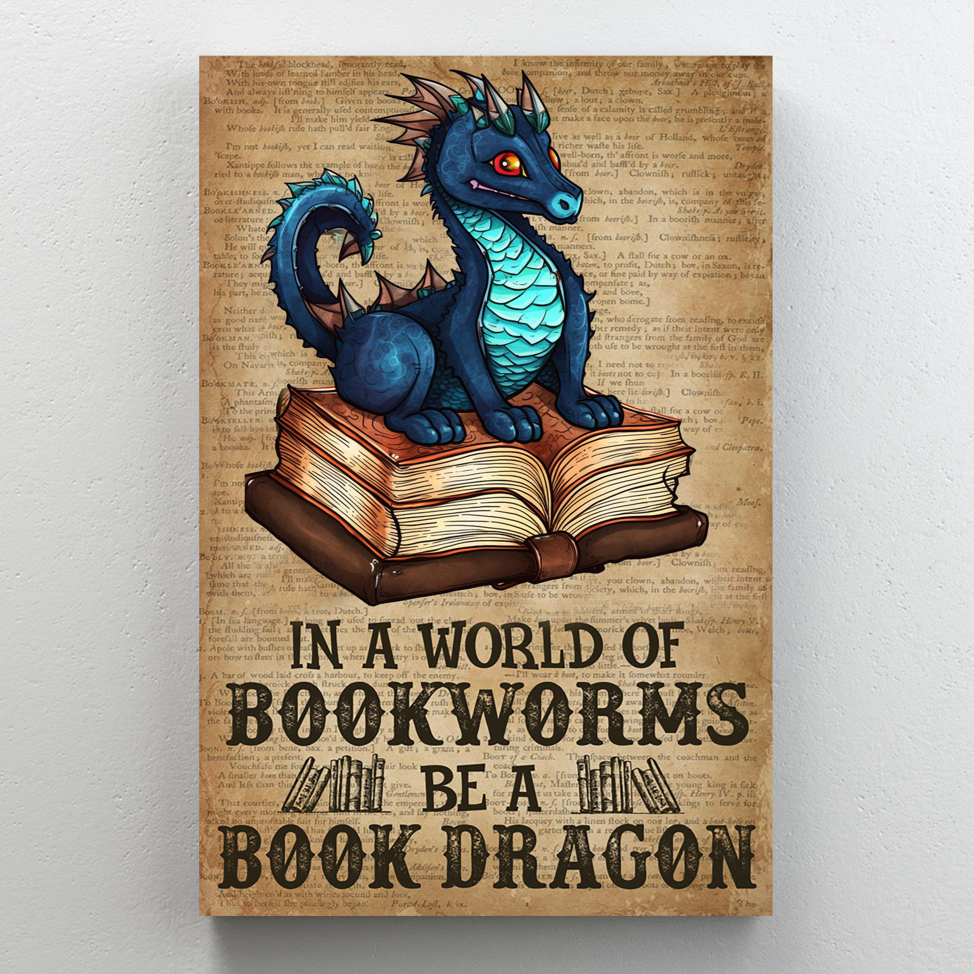 Trinx Be A Book Dragon - 1 Piece Rectangle Graphic Art P Be A Book ...