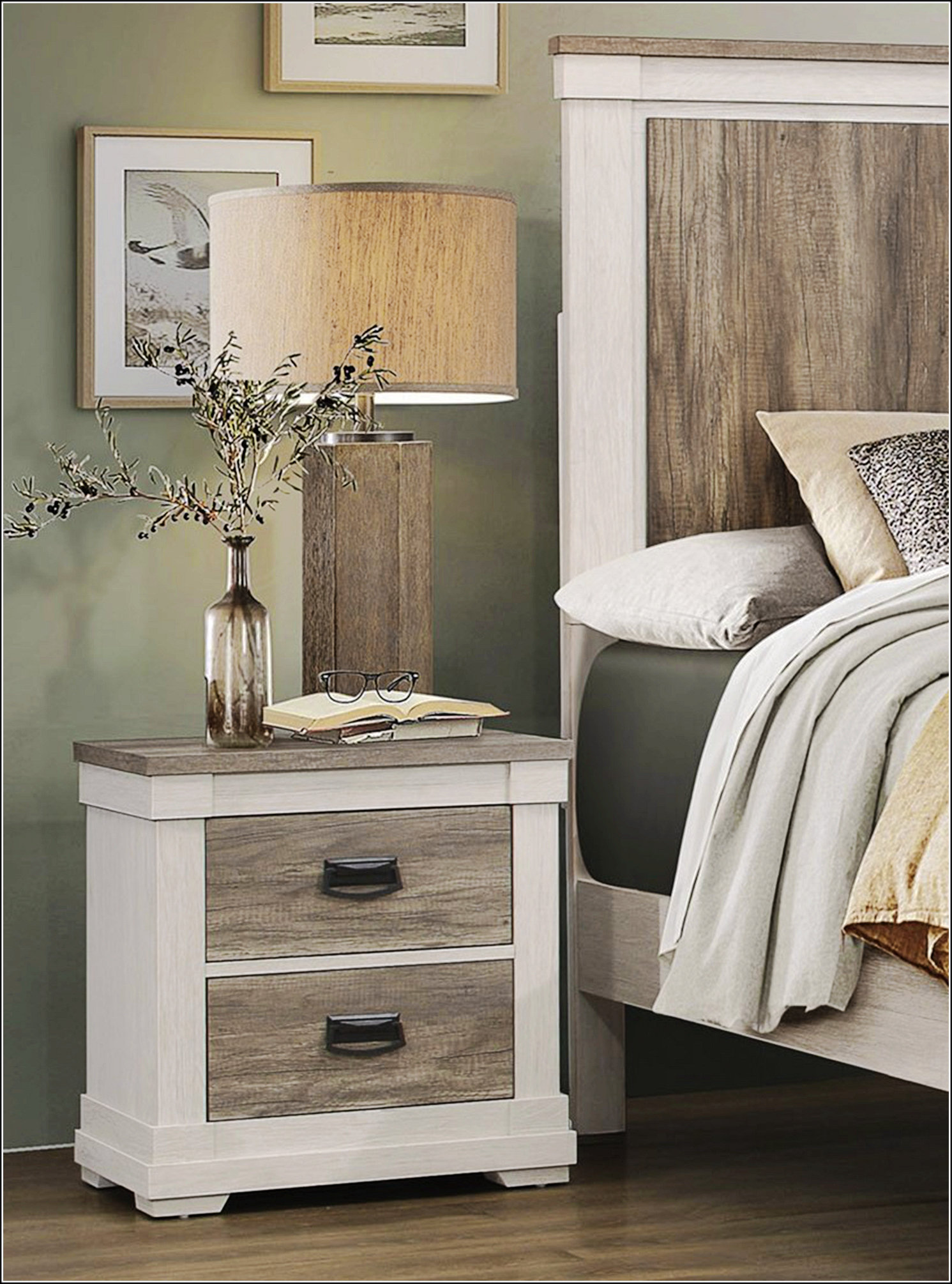 Rosalind Wheeler Beautiful Two-Tone Finish Nightstand Transitional ...