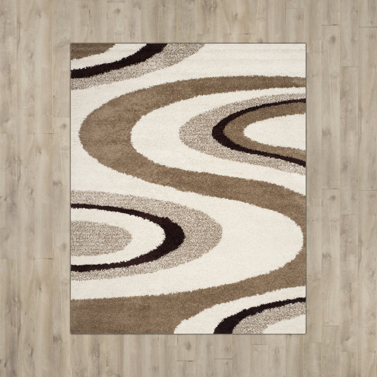 Ebern Designs Driffield Shag Performance Abstract Rug | Wayfair