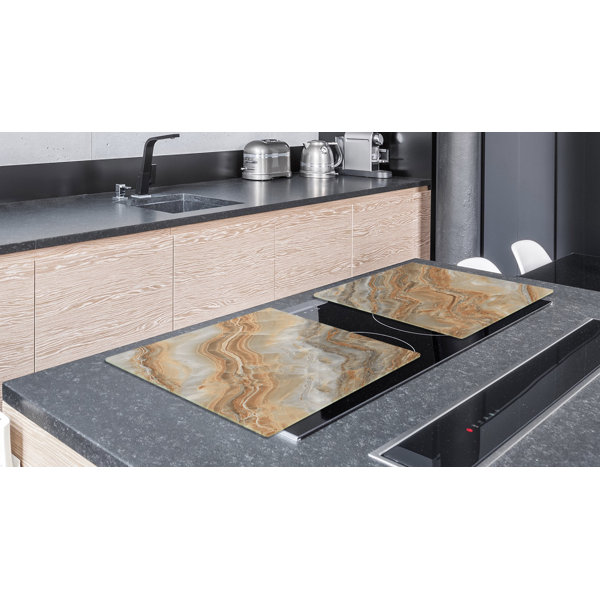 Festive Fit Home Orange Marble Style Gas and Electric Cooktop Burner ...