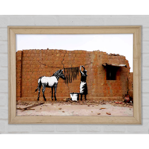 Happy Larry Zebra Stripes Washing Framed Print | Wayfair.co.uk