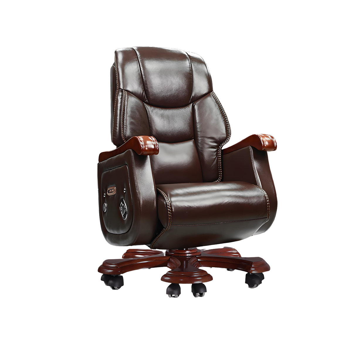 BELSUB 32.68"Business Leather Electric Boss Chair with Heating and ...