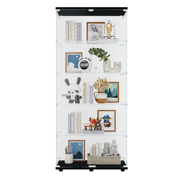 HOVEYY 74.33'' H x 31.77'' W Wood Display Case | Wayfair