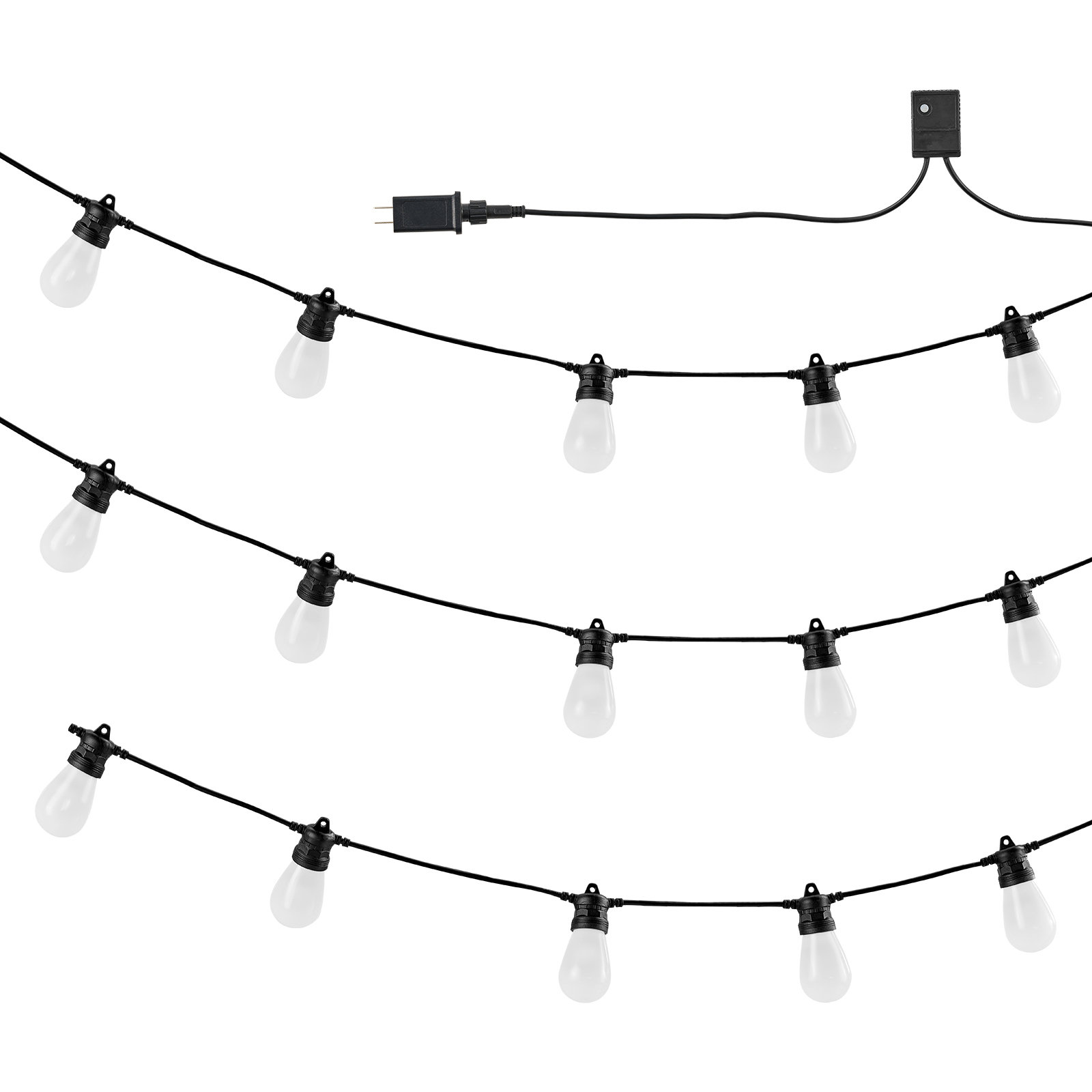 Arlmont & Co. RGB Outdoor String Lights Patio Waterproof Lights with ...
