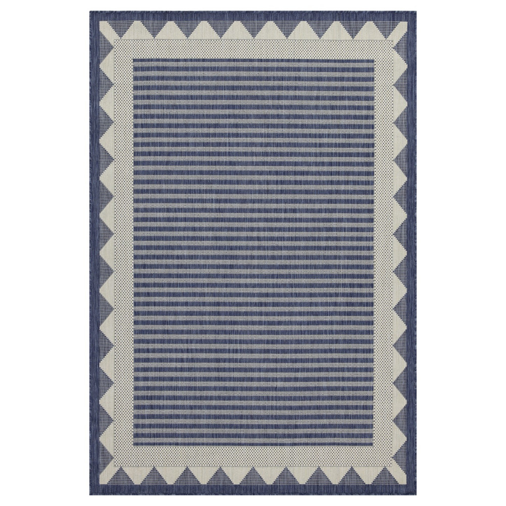 Red Barrel Studio® Stain-resistant Polypropylene Modern Blue Rug For ...