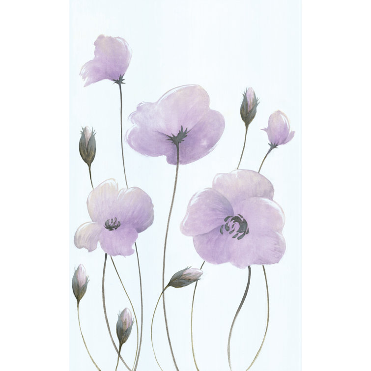 Gracie Oaks " Purple Spring Flowers " Painting Print on Canvas ...